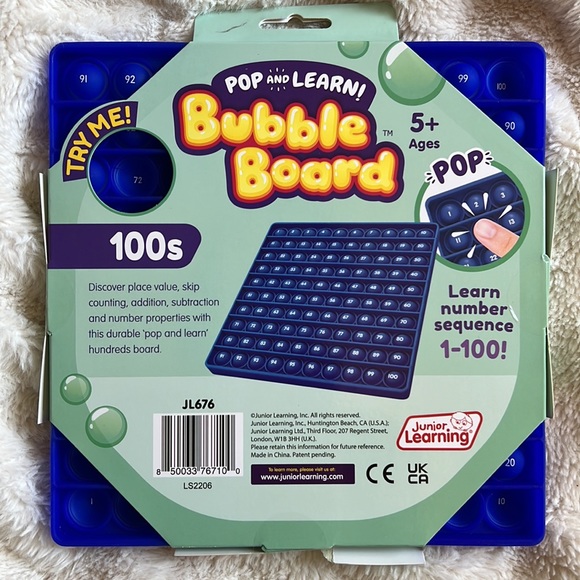 junior learning | Toys | Pop And Learn Bubble Board 10 Educational Toy Fidget | Poshmark
